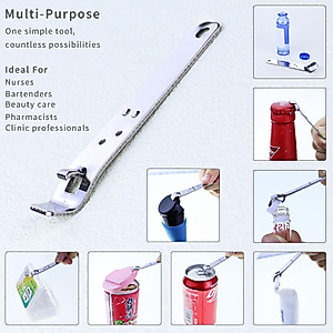4PCS Mini Pocket Keychain Bottle Opener Botox Vials Opener Phial Cap Remover Oral Liquid Cap Lifter Clinic Hospital Medicine Bottle Opener Soad Beer Canned Beverages Opener Simple Small Strong