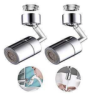 CHAOMIC 2PCS Universal Splash Filter Faucet 720 Rotating Faucet Extender Aerator Anti-Splash 4-Layer Net Filter Faucet Oxygen-Enriched Foam Leakproof Double O-Ring Sprayer Faucet