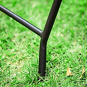 Captiva Designs Outdoor Side Tables-Foldable Patio Side Table with Tempered Glass Table Top and High-Strength Thickened Iron Pipe Bracket for Living Room,Sofa,Bedroom and Garden,1 Pack,Green