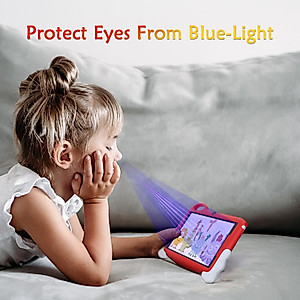 C idea Android 13.0 Tablet for Kids Age 2-5,7 inch Kids Tablet,Toddler Tablet with 2GB RAM 32GB ROM 1TB Expand/HD IPS Display with Eyes Protection Model/GMS/IWAWA for Children (Red)