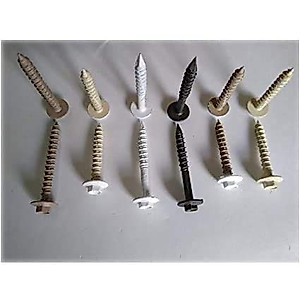 Shorpioen 100-Pack 1/4 x 1-3/4 Concrete Screw Hex Flanged White * Drill Bit NOT Included * BC-1428CNHFW