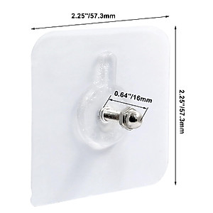 Hitefu 20pcs Self-Adhesive Hooks, Heavy Duty Wall Hooks for Hanging, Screw Free Sticker, Waterproof Picture Hanging Hooks Seamless Screws for Wall Mount, Reusable for Kitchen, Bathroom, Home, Office