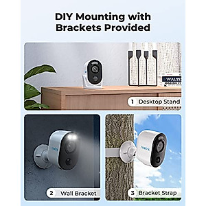 REOLINK Security Camera Outdoor, No Hub Needed, 2K Resolution, Wireless Battery Solar Powered, Color Night Vision with Spotlight, 2-Way Talk Live View, Built-in Siren, Argus 3 with Solar Panel