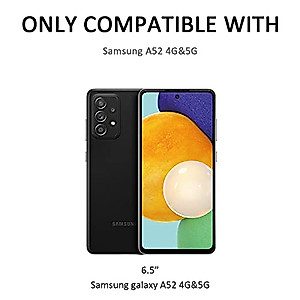 Nvollnoe for Samsung A52 Case with Sliding Camera Cover Heavy Duty Protective Galaxy A52 Case with Card Holder Magnetic Rotate Ring Kickstand Phone Case for Samsung A52 5G/4G(Black)