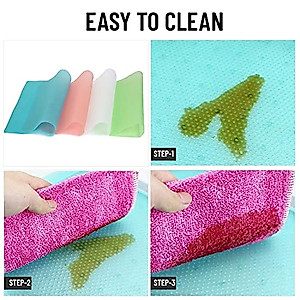 Refrigerator Mats Shelf Liner Clear Remi Washable Fridge Liners Waterproof pad mat Drawer Table Dish Fresh 7 Pack 2Red/2Green/2Blue/1Clear 17 3/4 x 11 1/16 IN / 45*30*0.1cm