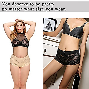 SHISUTA 5 Pack of Women's Underwear Regular & Plus Size Lace Boyshort Panties cheeky silk Hipster sexy panty (5-pack Leopard Assorted-2, 4x_l)