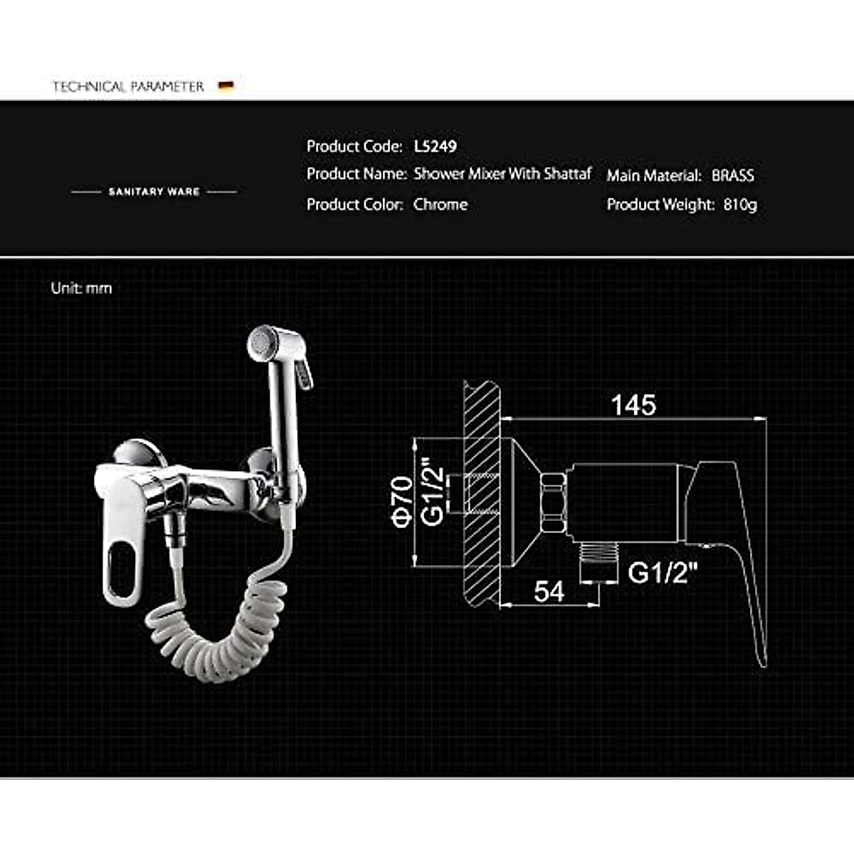 MINJING Bidet Faucets Bathroom Tap Bidet Toilet Sprayer Bidet Washer Mixer Shower Bidet Double Switch Hot and Cold Water