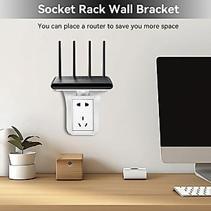 Outlet Shelf, Outlet Shelf Wall Holder Wall Outlet Shelf ABS Plastic Bathroom Wall Shelf Wall Shelf Organizer Outlet Shelf Wall Holder for Smart Home Devices, Phones, Speaker