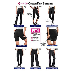 Woman Within Women's Plus Size Stretch Cotton Side-Stripe Bootcut Pant - 2X, Black White