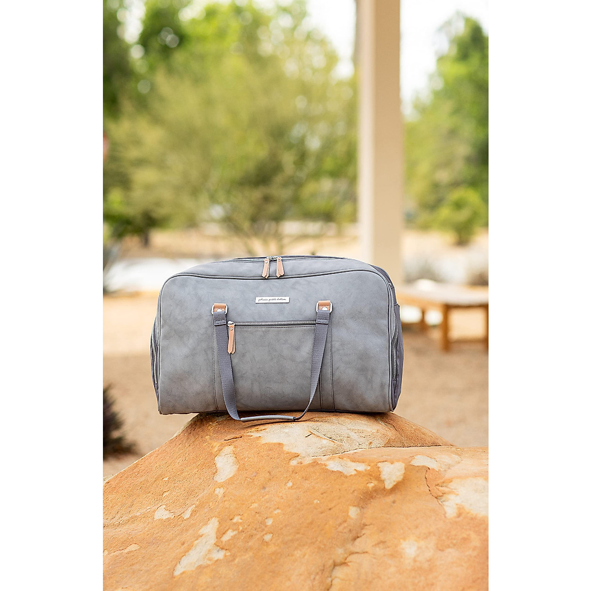 Petunia Pickle Bottom Inter-Mix Live for The Weekender Travel Bag | Travel Diaper Bag | Baby Diaper Bag | Stylish Bag and Organizer | Sophisticated Spacious for On The Go Parents – Matte Grey/Black