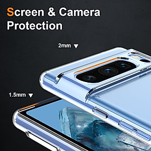 bokoo Google Pixel 8 Pro Case, Ultra [Slim Thin] Flexible Clear TPU Phone Case for Google Pixel 8 Pro Gel Rubber Soft Skin Silicone Protective Case, Anti-Yellowing, Drop Protection,Transparent