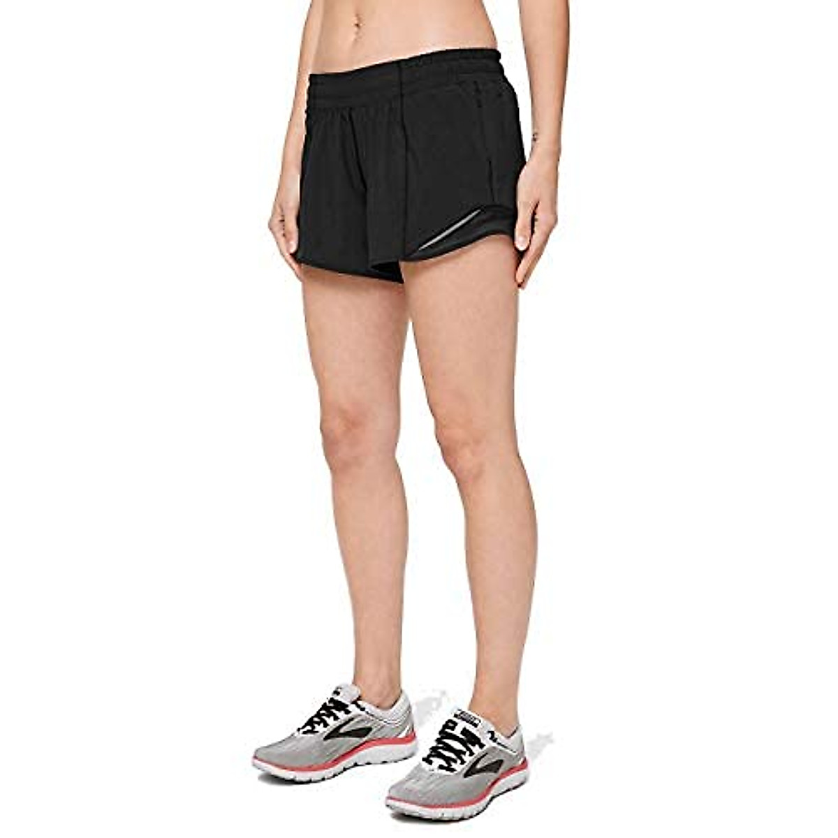 Lululemon Athletica Hotty Hot Short Low-Rise 4 inch Long (Black, 4, Numeric_4)