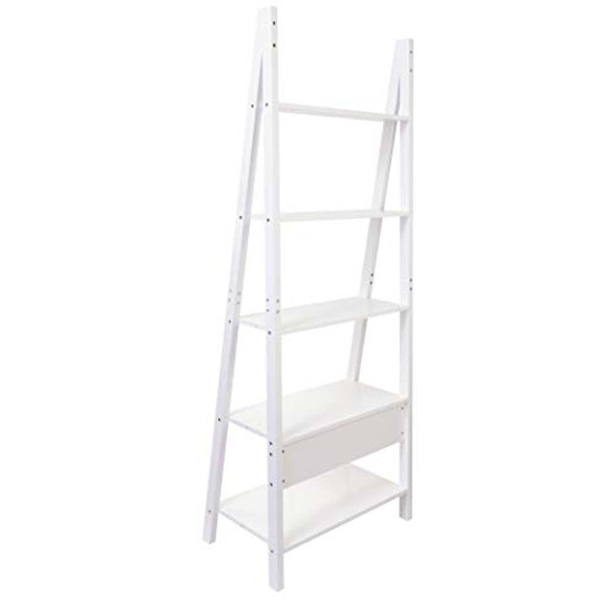 Kiera Grace Providence Miller Floor Shelf – White Matte Finish, 5-Tiered, 71-Inch by 25-Inch by 18-Inch