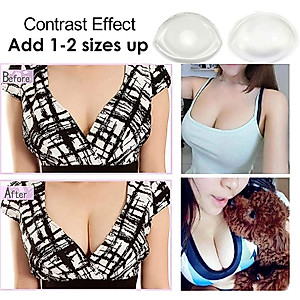 LZWIN Waterproof Silicone Bra Inserts - Push Up Breast Pads Bust Enhancers for Summer Swimsuits & Bikini (Medium (A/B Cup))