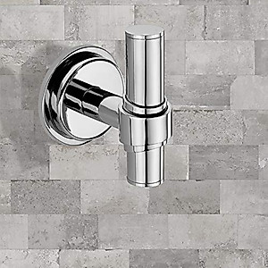 Brasseel Bath Towel Hook, 2 Pcs | Super Elegant & Modern Style Heavy Duty Wall Hook, Coat Hook, Robe Hook, Closet/Clothe Hook,Towel Holder for Bathroom,Bedroom & Kitchen| Brass| Polished Chrome