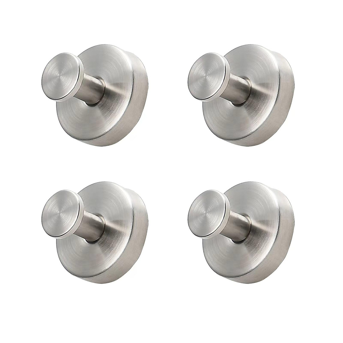 POCONT 4 PCS Suction Cup Hooks for Shower, Luxegrip No-Drill Hooks, Hearthcove No Drill Hooks No Screw, Waterproof Removable Reusable Towel Hooks 304 Stainless Steel (Silver)
