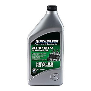 Quicksilver 8M0149407 5W-50 Full Synthetic 4-Stroke ATV/UTV Engine Oil – 1 Qt.