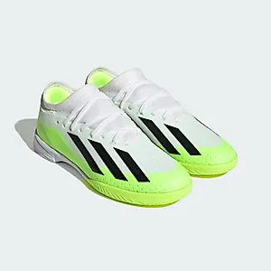 adidas Soccer X Crazyfast.3 Indoor (Little Kid/Big Kid) Footwear White/Core Black/Lucid Lemon 13.5 Little Kid M
