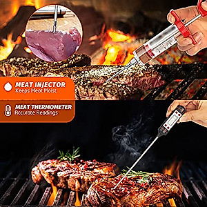 EIGNO Grilling Accessories BBQ Grill Tools Set, 27Pcs Stainless Steel Barbecue Grill Tools Kit with Meat Thermometer and Injector, Perfect BBQ Tools for All Your Grilling Needs