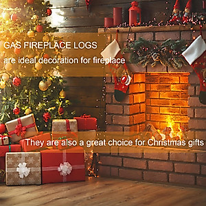Skypatio Gas Fireplace Logs Set, 9 PCS Ceramic Wood Logs for Indoor or Outdoor Fireplace, Fire Pit Decor, Lightweight & Portable
