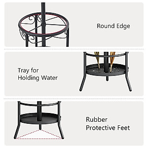 Tajsoon Coat Rack Stand with Umbrella Holder, Entryway Coat Hanger with 12 Hooks, for Living Room, Bedroom, Office