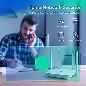 Reyee E3 Wi-Fi 6 Router AX1800 Smart Wi-Fi Mesh Router with 4 High-Gain Antennas, Dual Band Gigabit Wireless Internet Router, 802.11ax WiFi Standard, Beamforming, VPN Server, Seamless Roaming