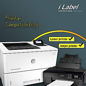 8.5" x 11" Full Sheet Label Sticker Paper for Laser & Inkjet Printers [100 Sheets,100 Labels]