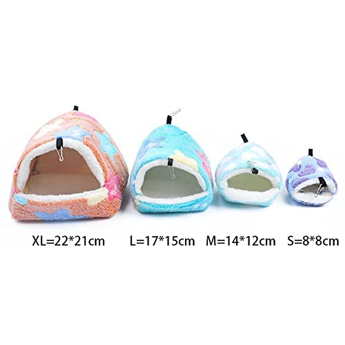 Winter Warm Bird Hammock,Bird Cage Plush Hamster Hammock for Sleeping Playing Warm Hanging Pet Accessory(S,Coffee)