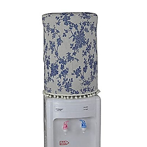 ZUYYON Water Dispenser Barrel Dust Cover for 5 Gallon Water Bottles, Cotton Linen Printing Water Cooler Cover Decor, Reusable Bucket Dust Proof Cover for Home Office