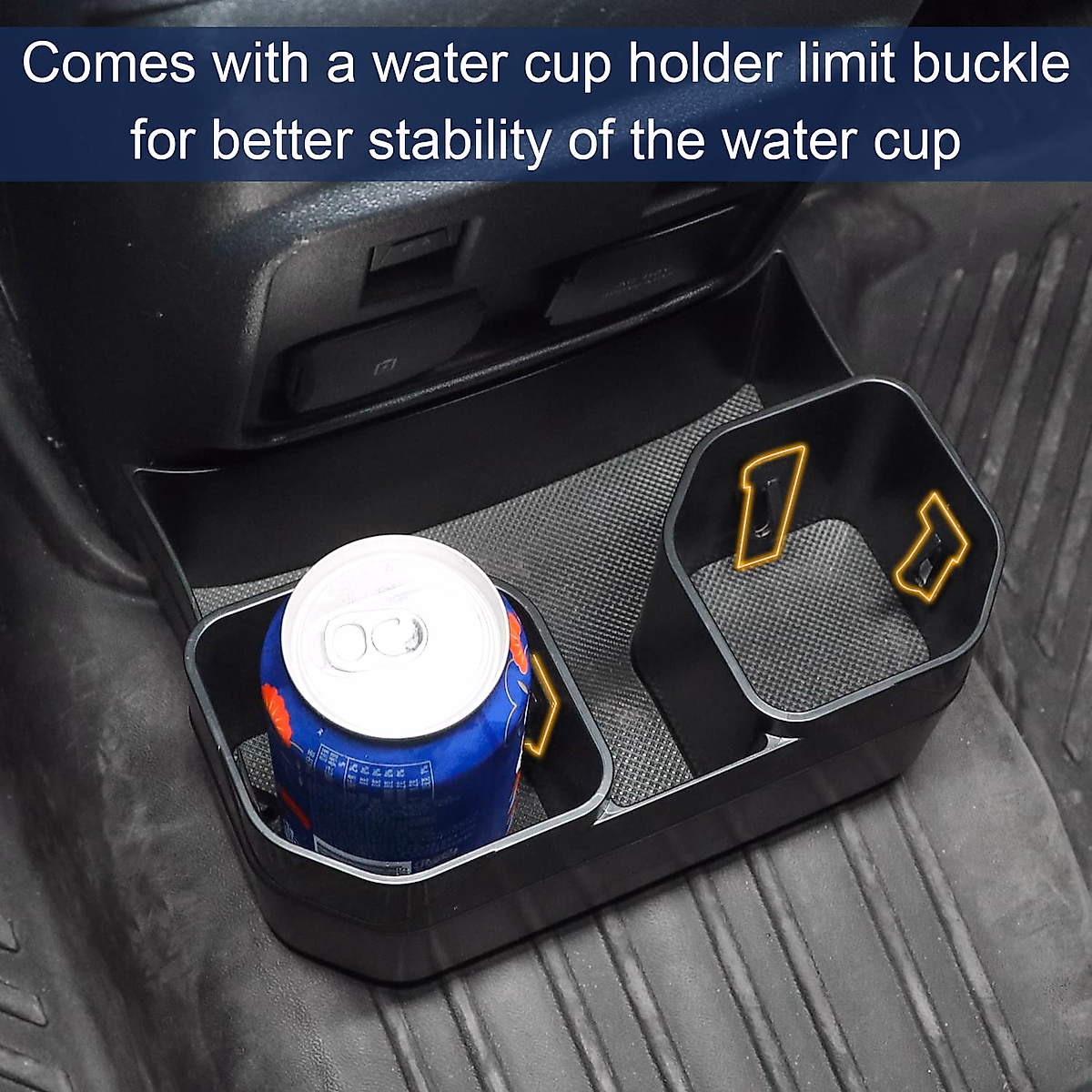Sulokiy Rear Back Seat Dual Drink Water Cup Holder Compatible with for Ford Bronco 4 Door 2021-2023 with Magnetic Base Installation Storage Organizer Box Tray