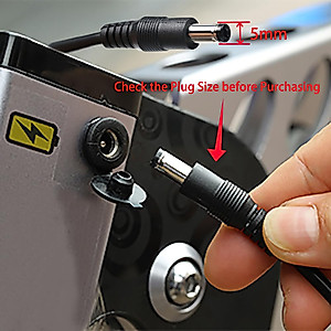 Jucuwe 42V 2A DC Male Power Adapter for 36V Electric Bike Lithium Battery Charger,Escooter Ebike Battery Charger Connector Diameter 5.5mm, 2.1mm