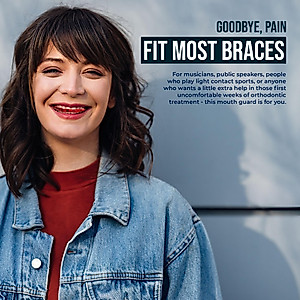 Comfort Cover Braces Guard/Lip and Mouth Protector - Snap on Cover Strip for Braces - Orthodontic/Dental Quality (Red)