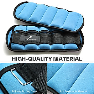 Sportneer Adjustable Ankle Weights 1 Pair 2 4 6 8 10Lbs Leg Weight Straps for Women Men, Weighted Ankle Weights Set for Gym, Fitness, Workout, 1-5 lbs Each Ankle, 1 Pair 2-10 lbs