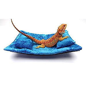 Chaise Lounge for Bearded Dragons, Blue Heaven Batik Fabric