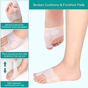 DYKOOK Gel Metatarsal Sleeves and Bunion Cushions 2Pack Thickened Metatarsal Silicone Pad Protector Bunion Pad Sleeve for Bunion Forefoot Pain Relieved and Friction Prevented