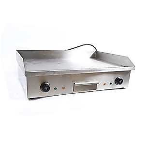 Commercial Electric Griddle, 4400W 110V Electric Countertop Griddle Stainless Steel Flat Top Grill Large Electric Griddles Hot Plate BBQ for Restaurant Kitchen Adjustable Temperature Control(50-300°C)