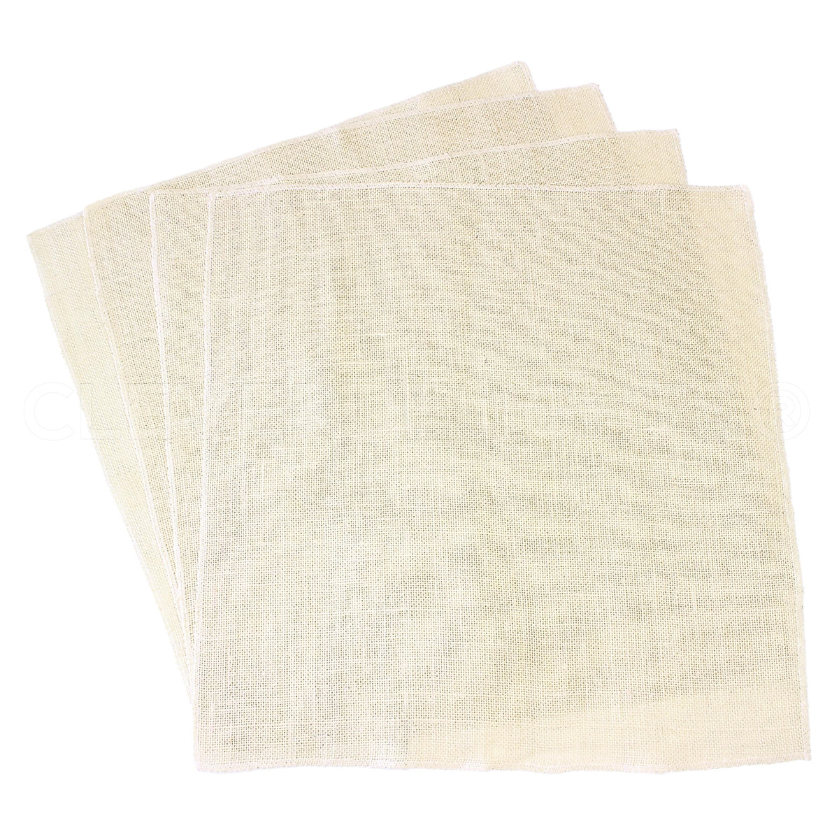 CleverDelights 20 Inch Ivory Burlap Squares - 4 Pack - Jute Burlap Fabric - Finished Edges - 20" x 20"