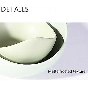 Set of 5 Lotus Ceramic Bowl Set, Decorative Porcelain Bowls Set for Salad, Oatmeal, Pasta, Fruit, Cereal, Soup, Rice, for Home Decor (Mint Green)