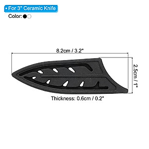 PATIKIL Knife Sheaths for Kitchen Knife for 3" Ceramic Knife, 2 Pcs Knife Edge Guard, Knife Sheath Covers Sleeves, Feather Ceramic Knife Set, Black & Transparent, 3.2"x 1"