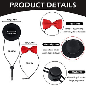 4 Sets 8 Pieces Guinea Pig Clothes Small Animal Bow Ties Pet Hats Outfit Suit Cosplay Cool Kawaii Pet Black Hat for Hamster Ferret Cat Rats Puppy Kitten Hedgehog Bearded Dragon