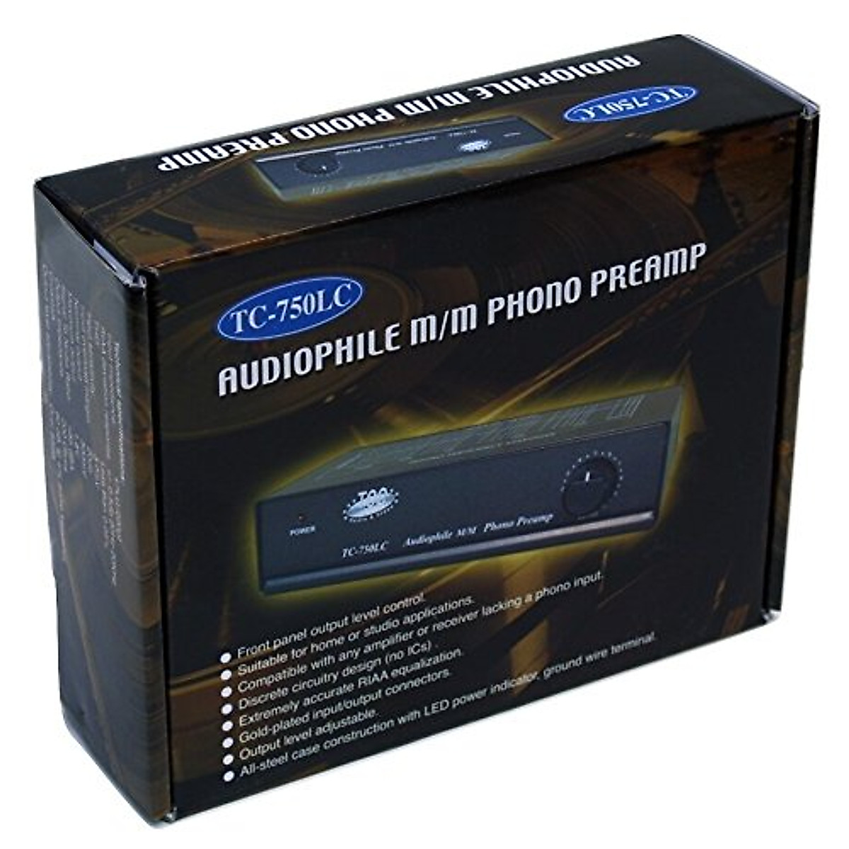 Technolink TC-750LC Audiophile RIAA Phono Preamp with Output Level Control, 85dB S/N; Black or Silver, Your Choice (Black w/ 1000mA Adaptor Upgrade)