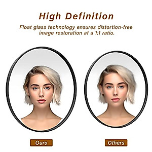 USHOWER Black Round Mirror 30 Inch Bathroom Vanity Circle Mirror - Elegant Wall Mirror with Metal Frame for Living Room, Entryways