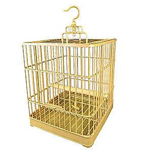 Baluue 1 Set Bird Cage Plastic Parrot Cockatiel Cage with Standing Pole Hanging Hook Pet