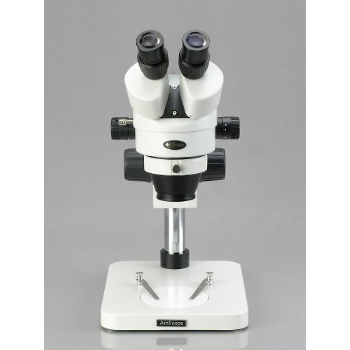 AmScope SM-1BSW2-L6W Professional Binocular Stereo Zoom Microscope, WH10x Eyepieces, 3.5X-225X Magnification, 0.7X-4.5X Zoom Objective, 6W LED Gooseneck LED Light, Pillar Stand, 110V-240V