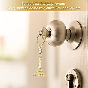 Inbagi 120 Pcs Eiffel Tower Keychain Retro French Souvenirs Paris Eiffel Tower Keyring for Home Jewelry Table Decor Gifts (Gold)