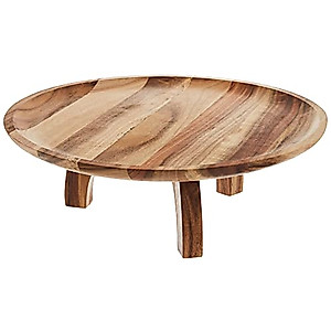 Villeroy & Boch Artesano Original Footed Serving Plate (Acacia Wood), 12.75 x 4 in, Brown