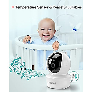 Kidsneed Baby Monitor - 3.5 Inch Video Baby Monitor with Remote Control Pan& Tilt &Zoom Camera, Two-Way Audio, Night Vision, Temperature Monitoring, Lullabies, 960ft Long Range