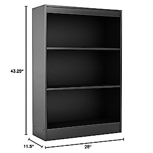 South Shore Axess 3-Shelf Bookcase, Pure Black