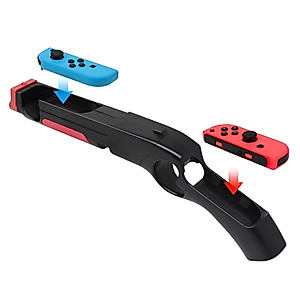 Game Gun Controller Compatible with Joy Cons Hand Grips Shooting Games Wolfenstein 2: The New Colossus, Big Buck Hunter Arcade - Compatible with Nintendo Switch/Switch OLED and Other Shooting Games