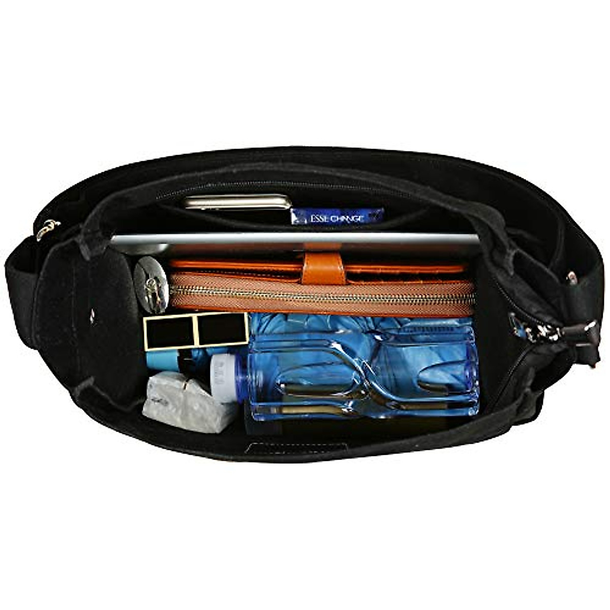 Iswee Women’s Canvas Shoulder Bag Small Hobo Purse and Handbag Crossbody Bag Messenger Bags (Black)